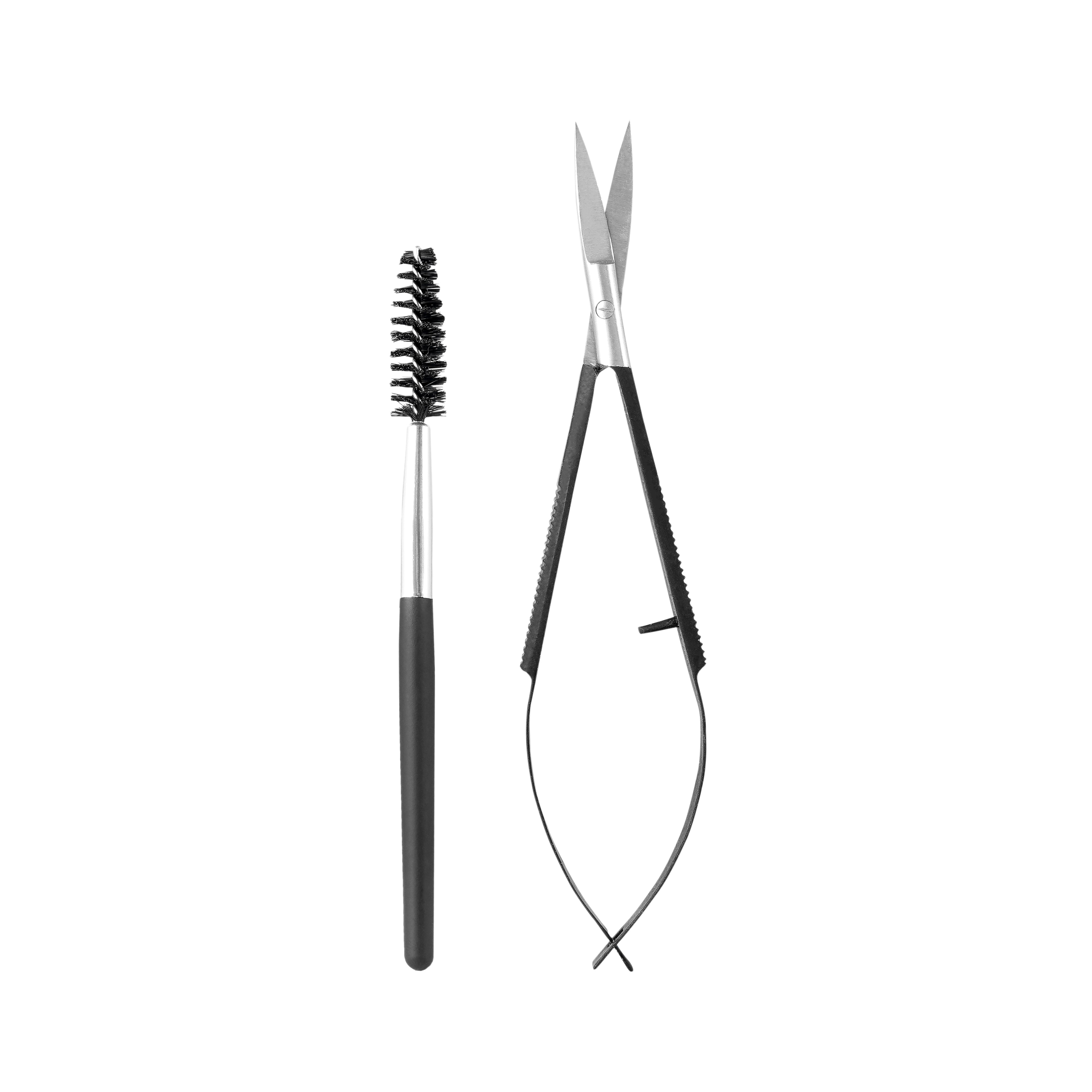 Brow Scissors and Brush – La Cross Easy Squeeze Precision – Stainless ...